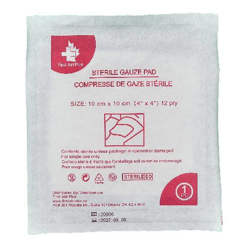 Gauze Pad, 12 Ply, 4" x 4" | First Aid Plus